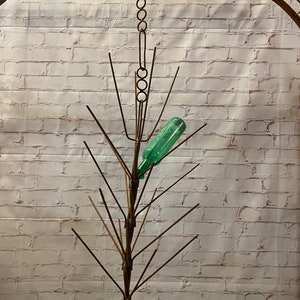 Wrought Iron 42" Hanging Bottle Tree Woodsy Yard Decoration - Garden Art - Wine Decanter Patio ...