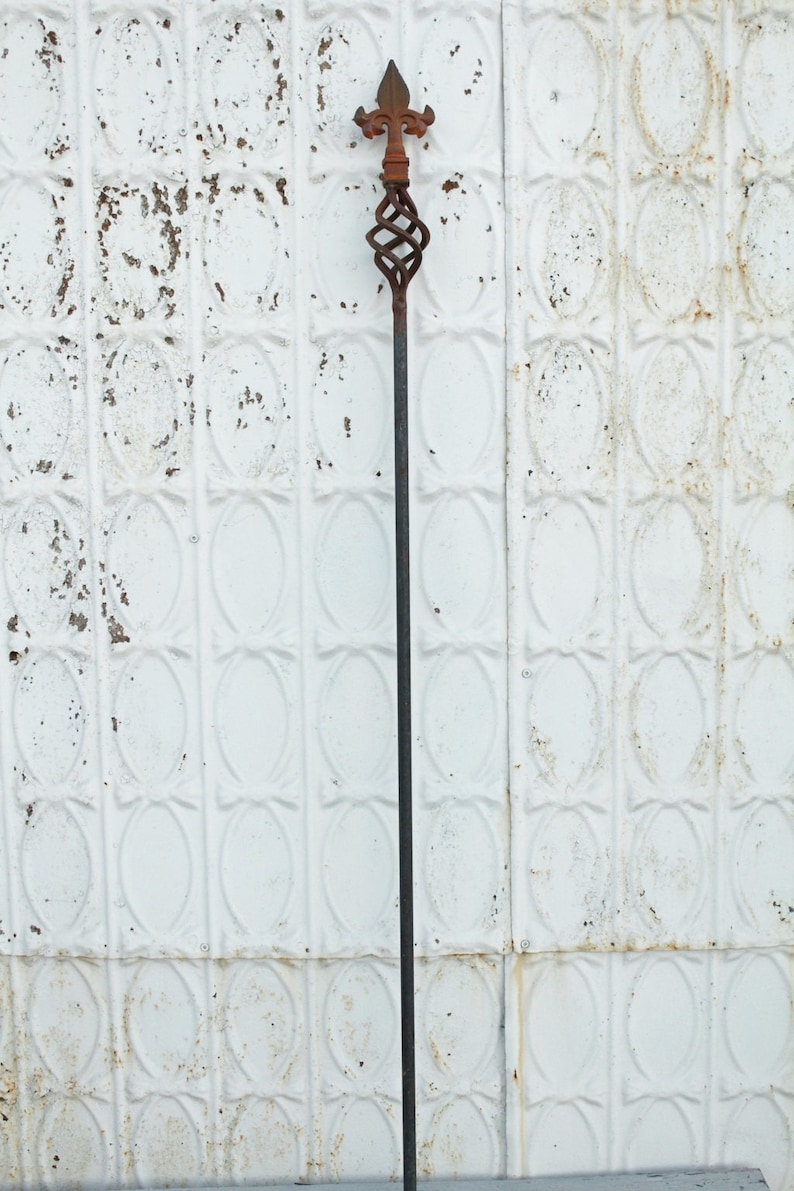 2 Ornate 44" Tall Garden Stakes Cast Iron Finial Plant Support - Etsy