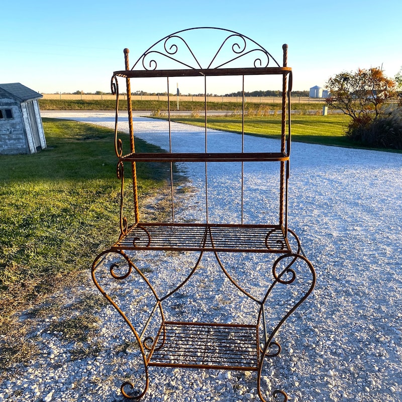 Wrought Iron Vintage Bakers Rack - Etsy
