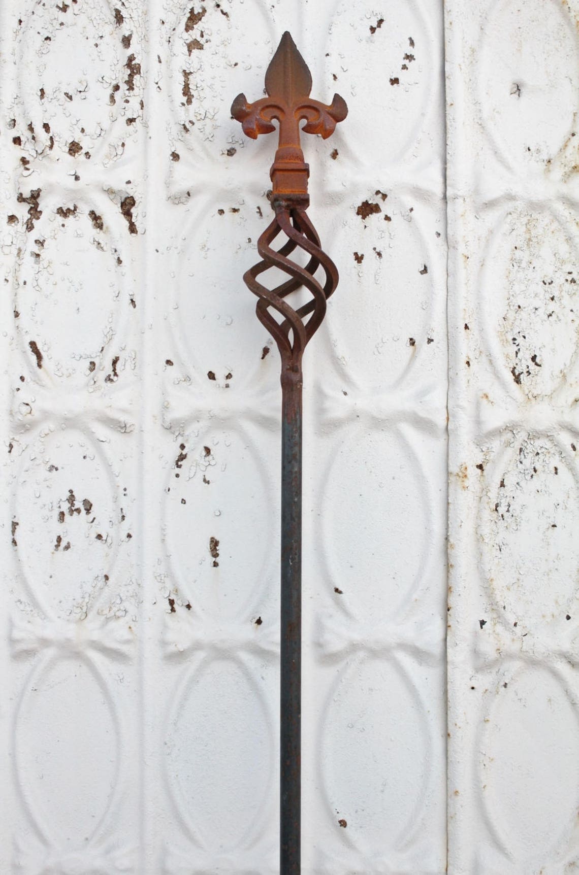 2 Ornate 44" Tall Garden Stakes Cast Iron Finial Plant Support - Etsy