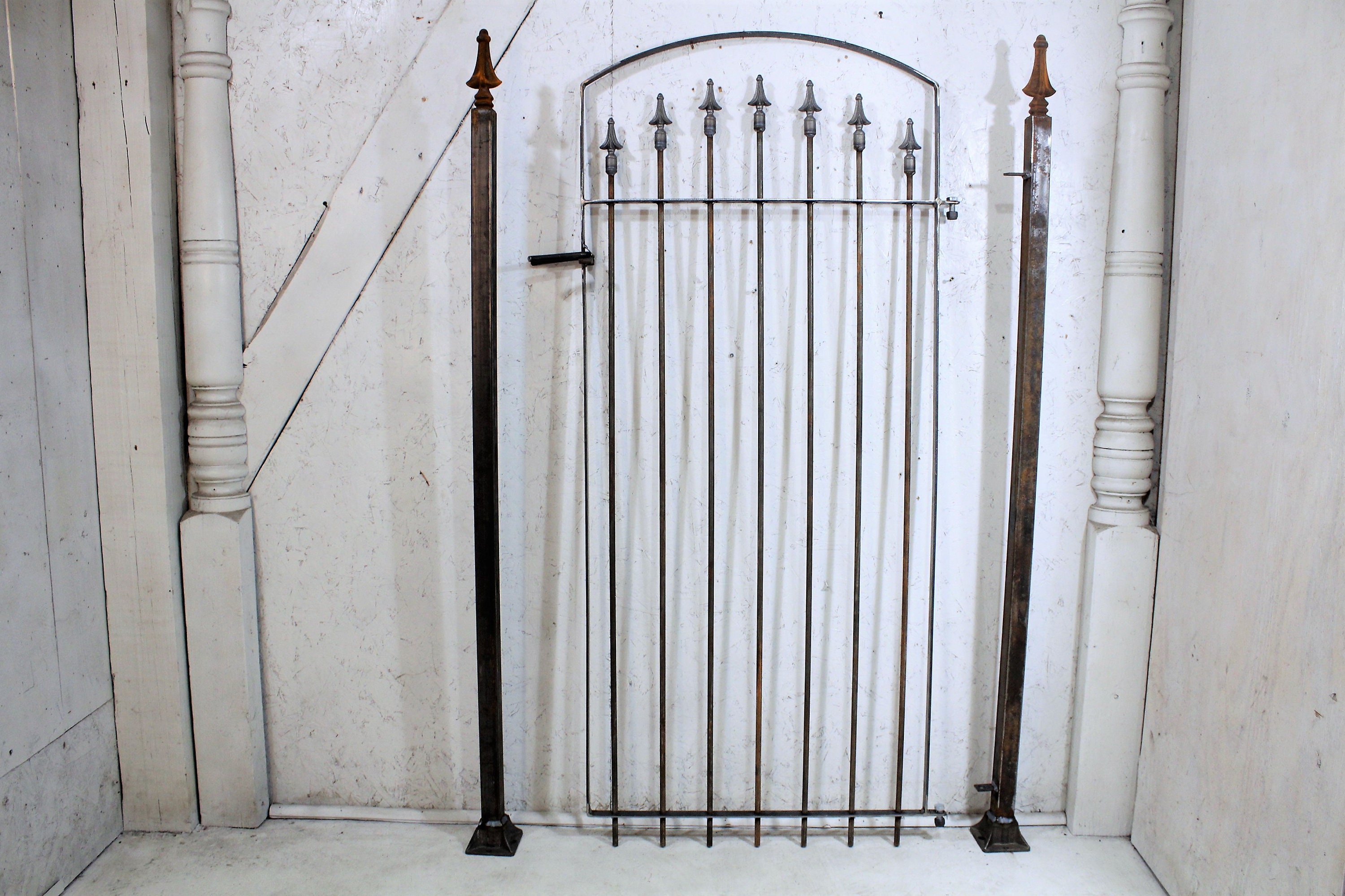 Tall Wrought Iron Gate With Finial - Custom Clarkson Entry 60" Tall X ...
