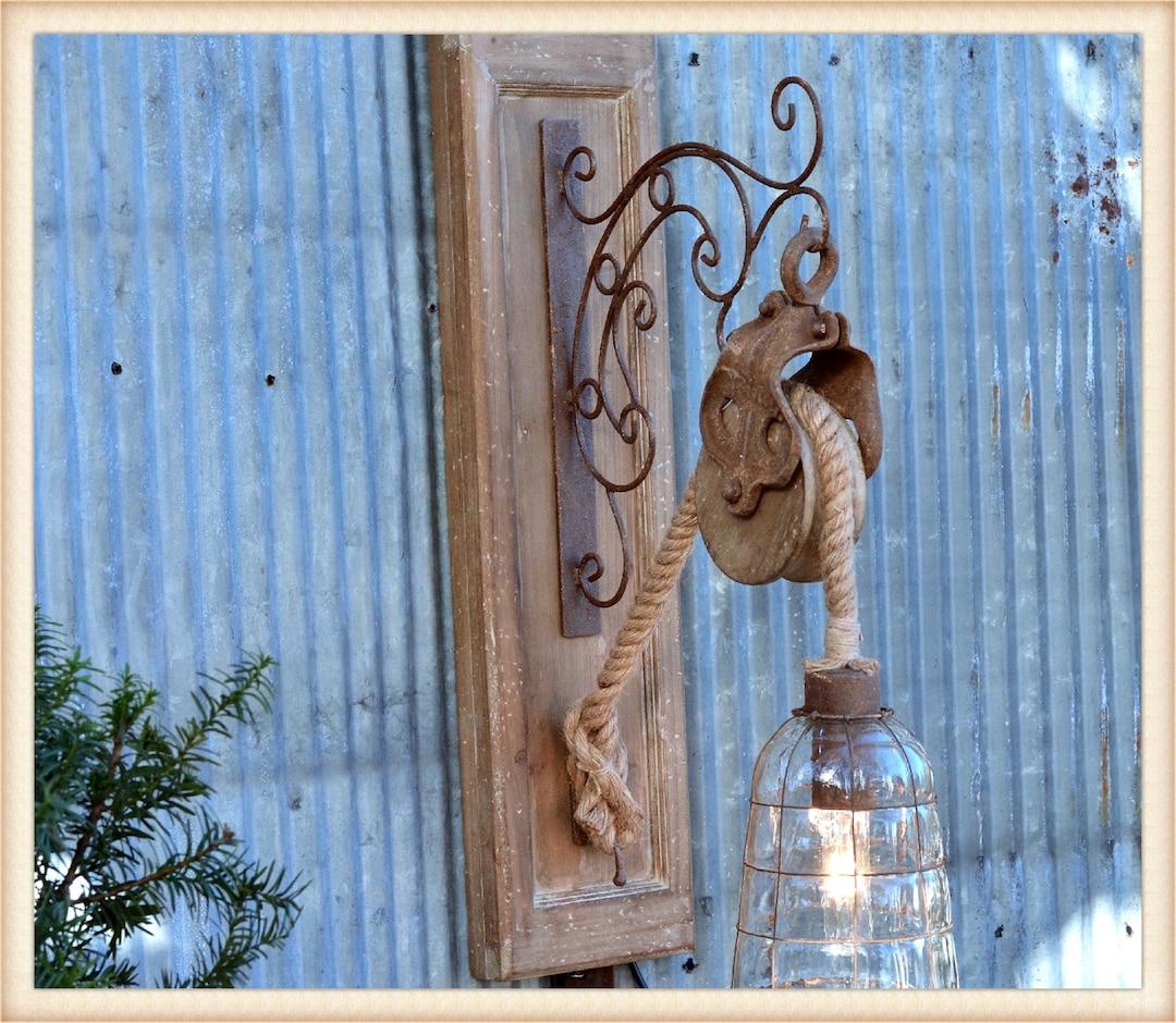 Large 32t Rustic Electric Light Fixture Antique Style Wall Sconce ...