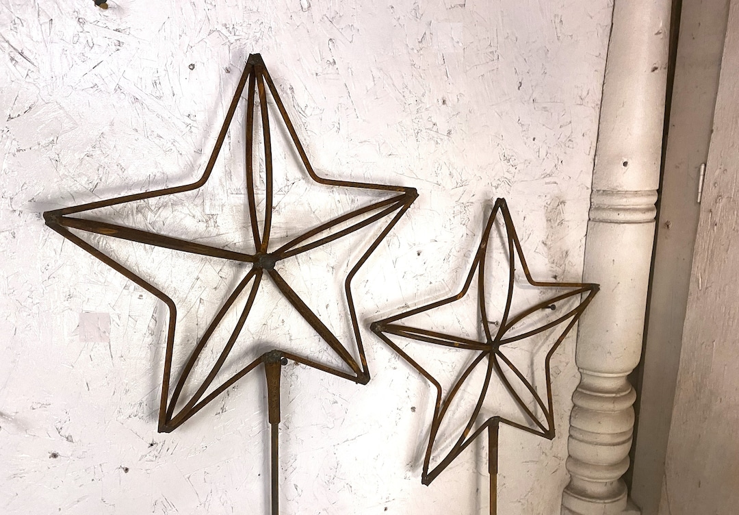 3D Metal Star Yard Stakes (set of 2) - Christmas Garden Decor - Etsy