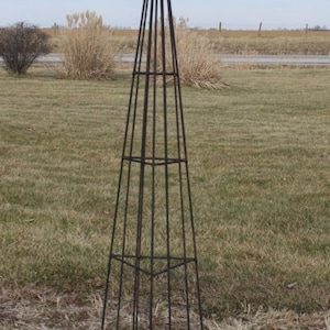 Wrought Iron Finial Top Triangle Topiary Trellis, Rustic Garden ...