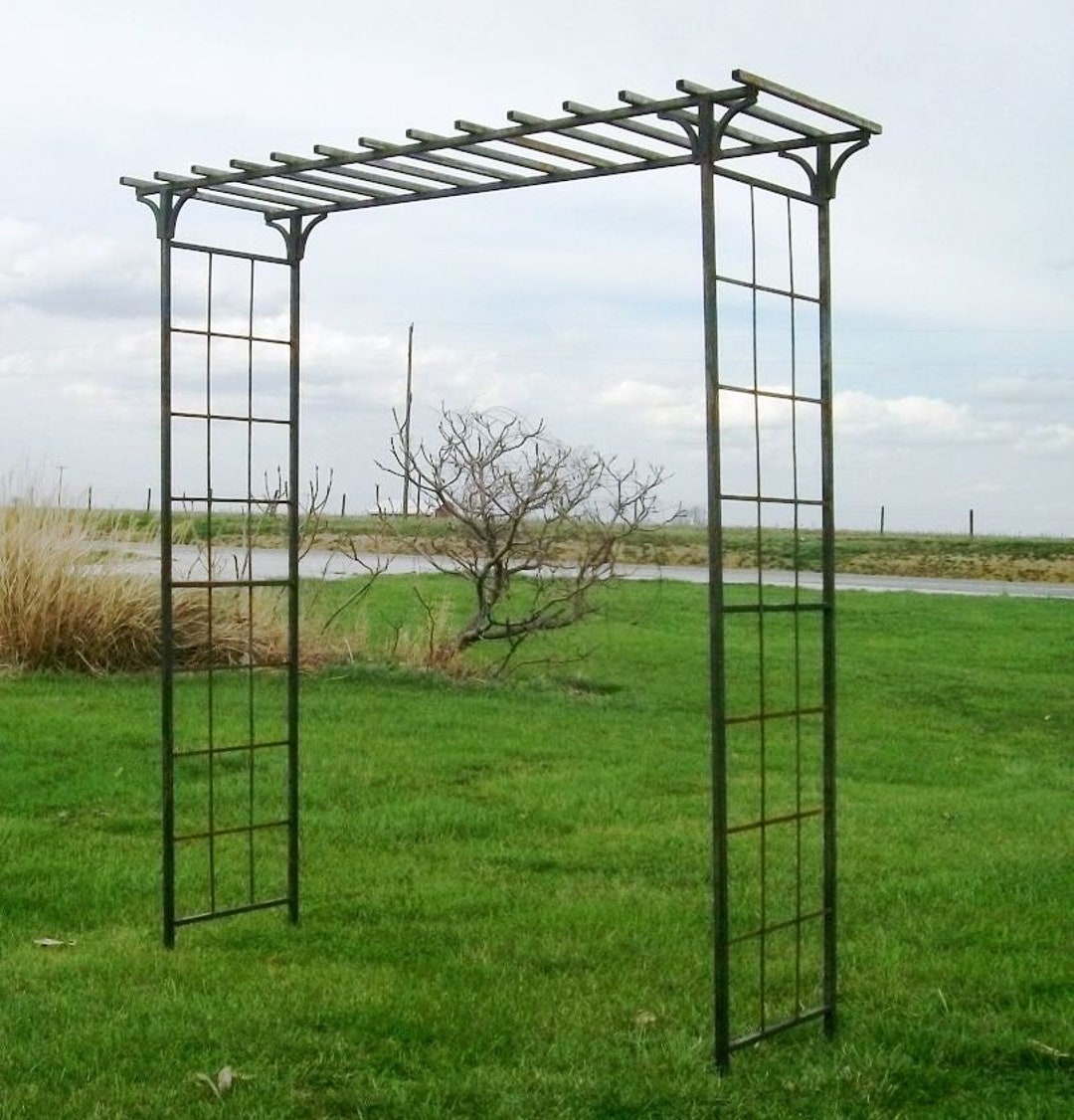 Large Metal Archway Entry Mission Tall Wide Arbor, Climbing Flower ...