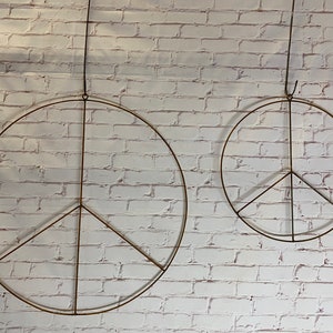 25" Wrought Iron Peace Sign - Hanging Wall Decoration - Decorative ...