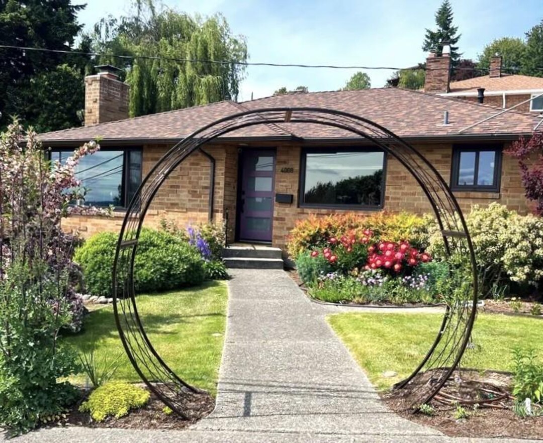 Wrought Iron Cross Cross Circle Arbor – Flower & Vine Support, Garden ...