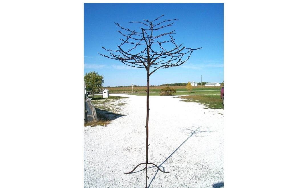 Wrought Iron Large Tree Woodsy Yard Decoration - Garden Art - Birdhouse ...