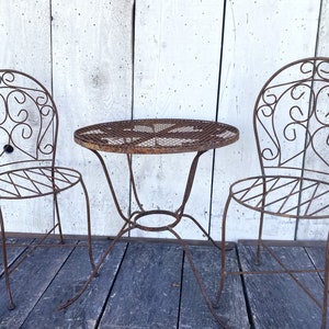 Wrought Iron Miniature Small Chair - Furniture - Outdoor Seating- Metal ...
