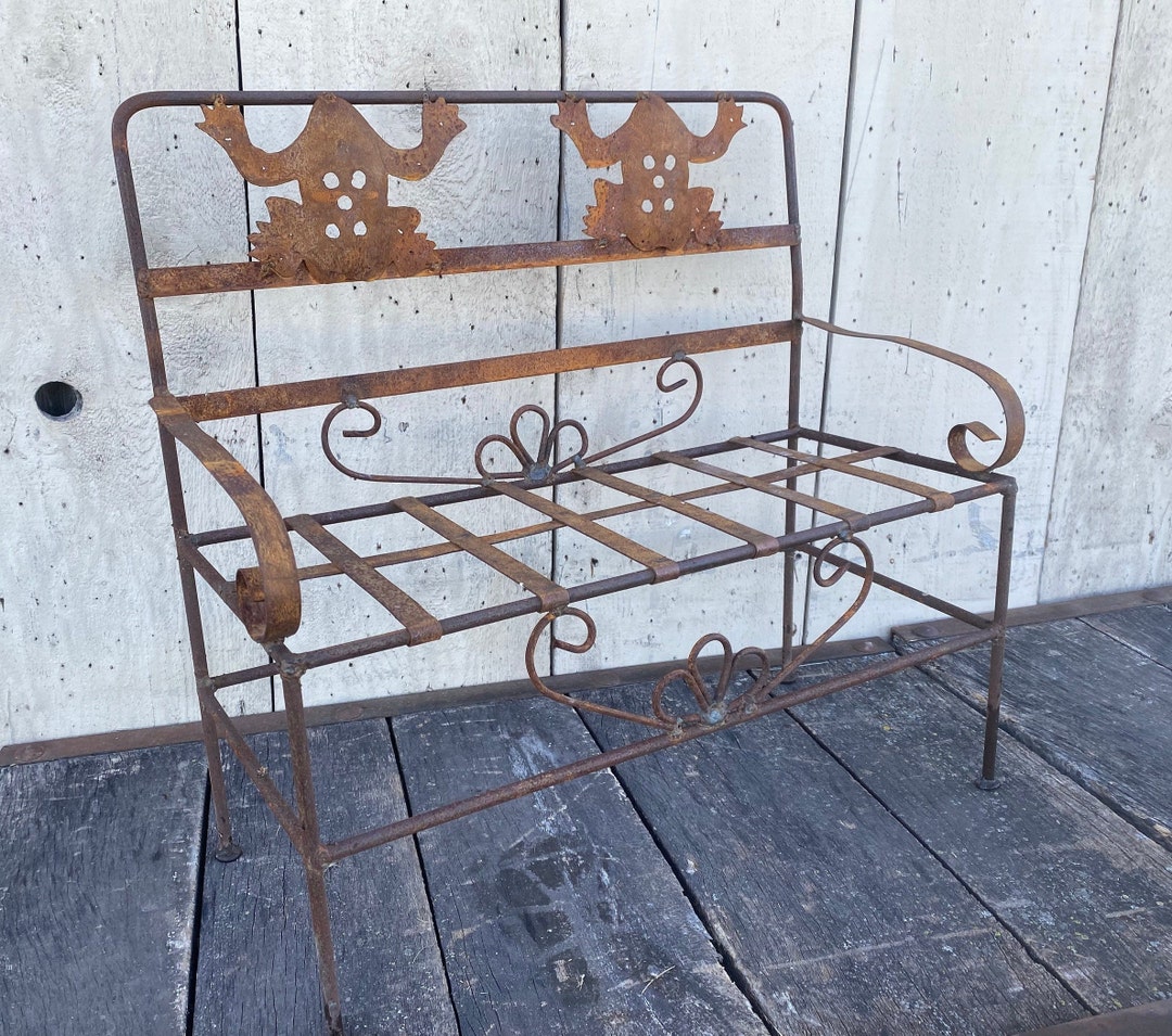 Wrought Iron Frog Bench - 22.5" Miniature Patio Decor - Etsy