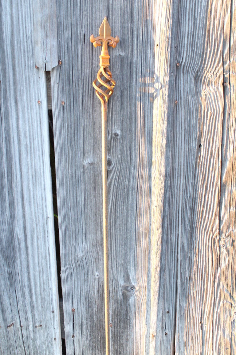 2 Ornate 44" Tall Garden Stakes Cast Iron Finial Plant Support - Etsy