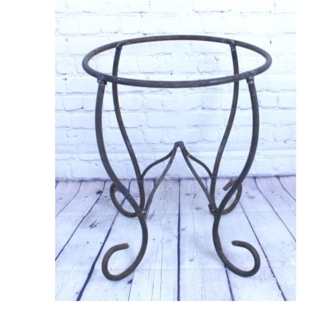 Wrought Iron 18" Garden Pot Holder - Outdoor Patio Decor Metal Flower ...