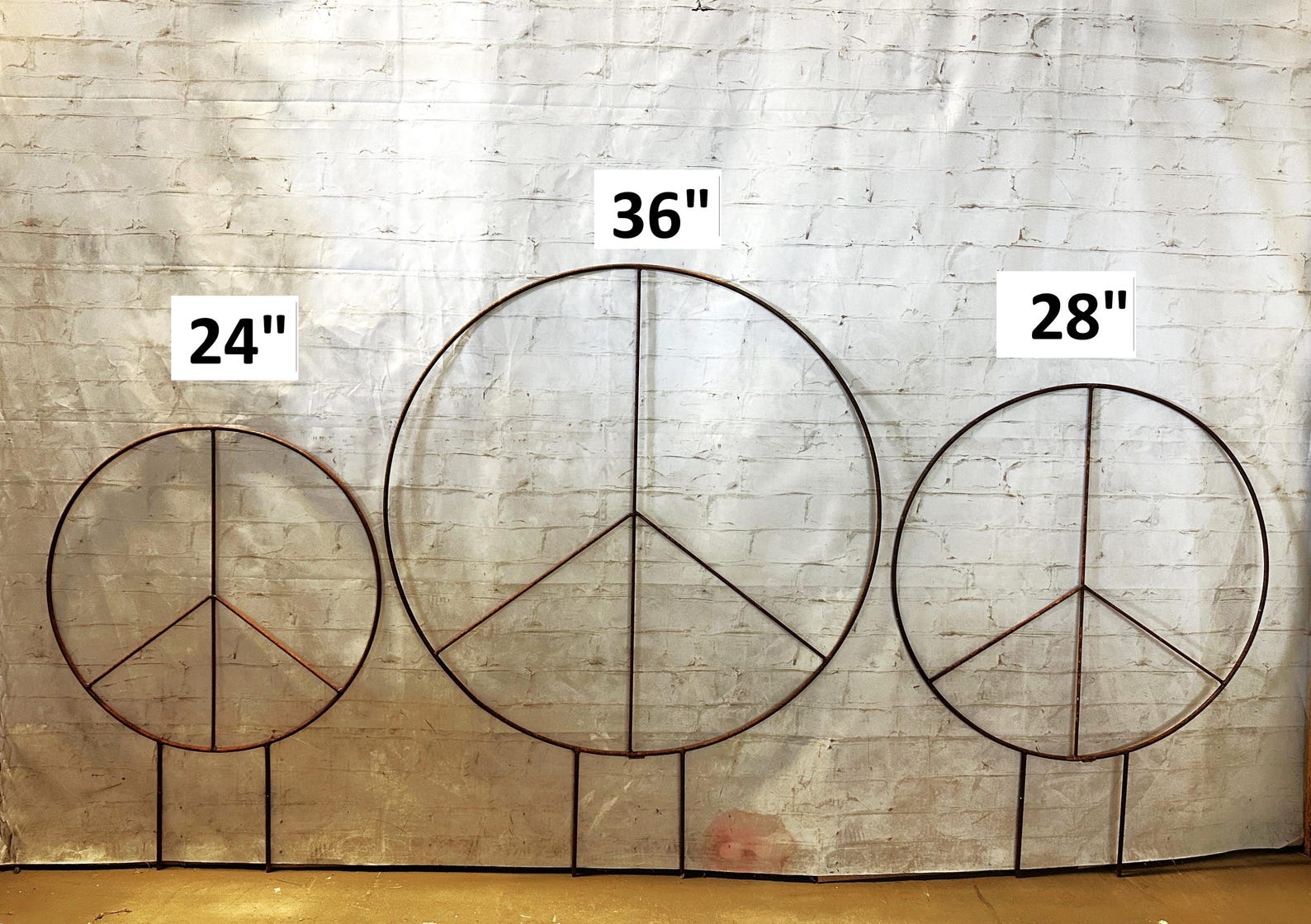 Huge 37" Wrought Iron Yard Peace Stake - Rustic Sign Decoration ...