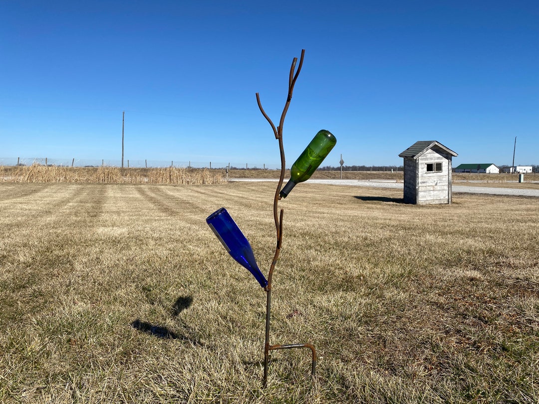 Wrought Iron 62 Stick Bottle Tree Rustic Metal Branch - Etsy