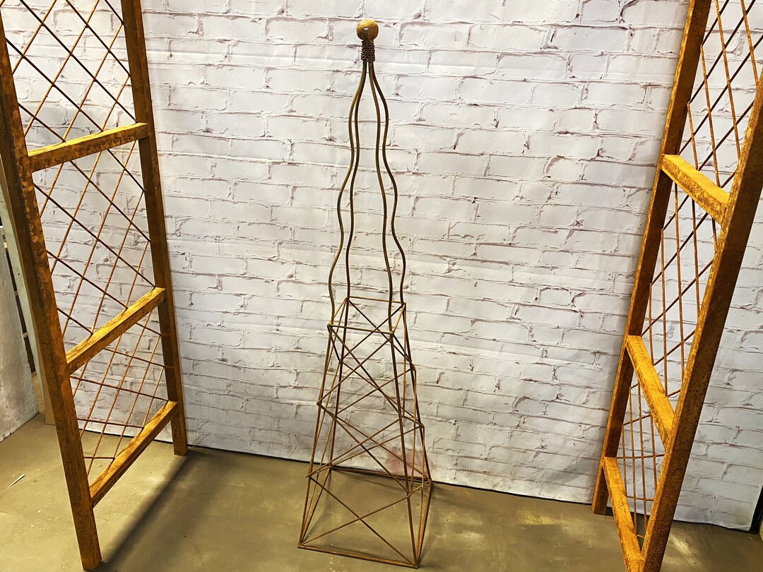 Heavy Wrought Iron 60" Sonny Topiary Flower Trellis, Plant Climber ...