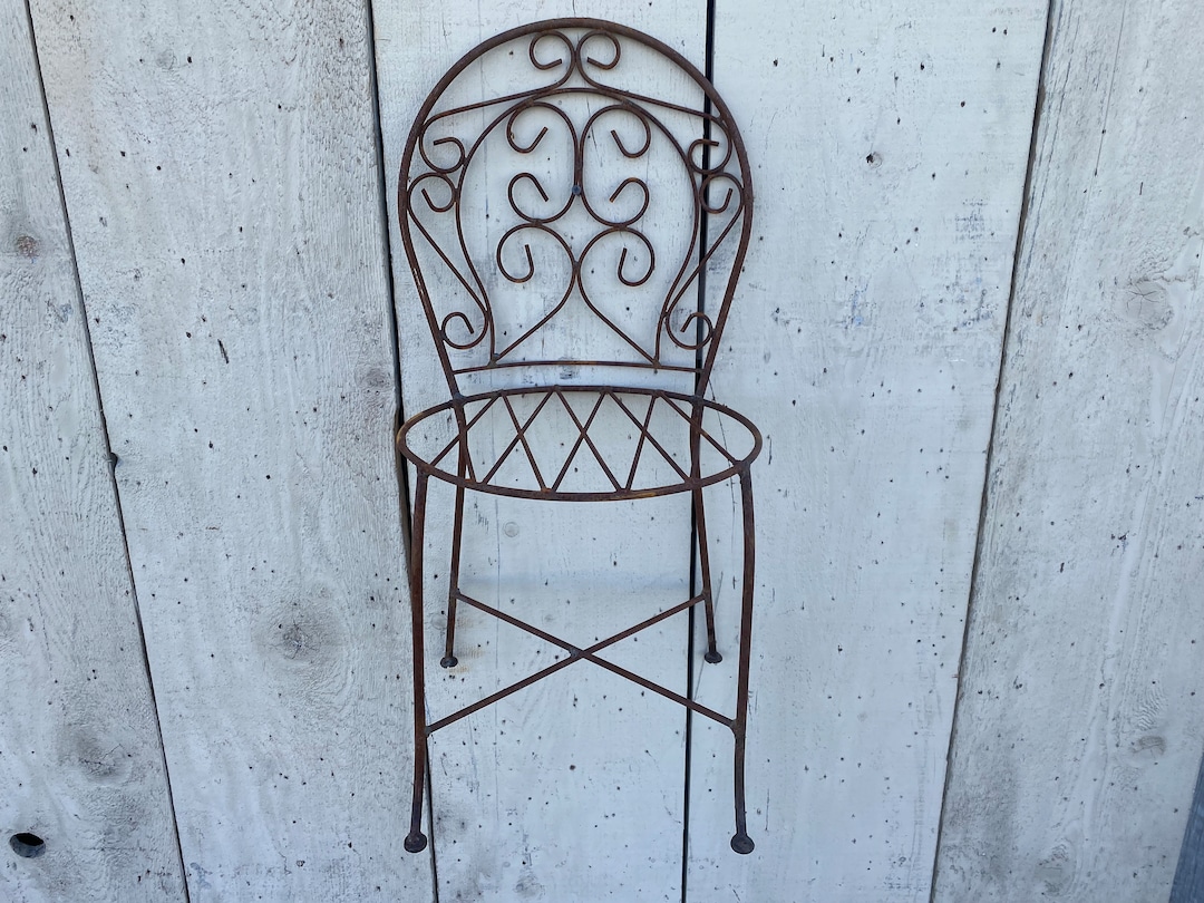 Wrought Iron Miniature Small Chair - Furniture - Outdoor Seating- Metal ...