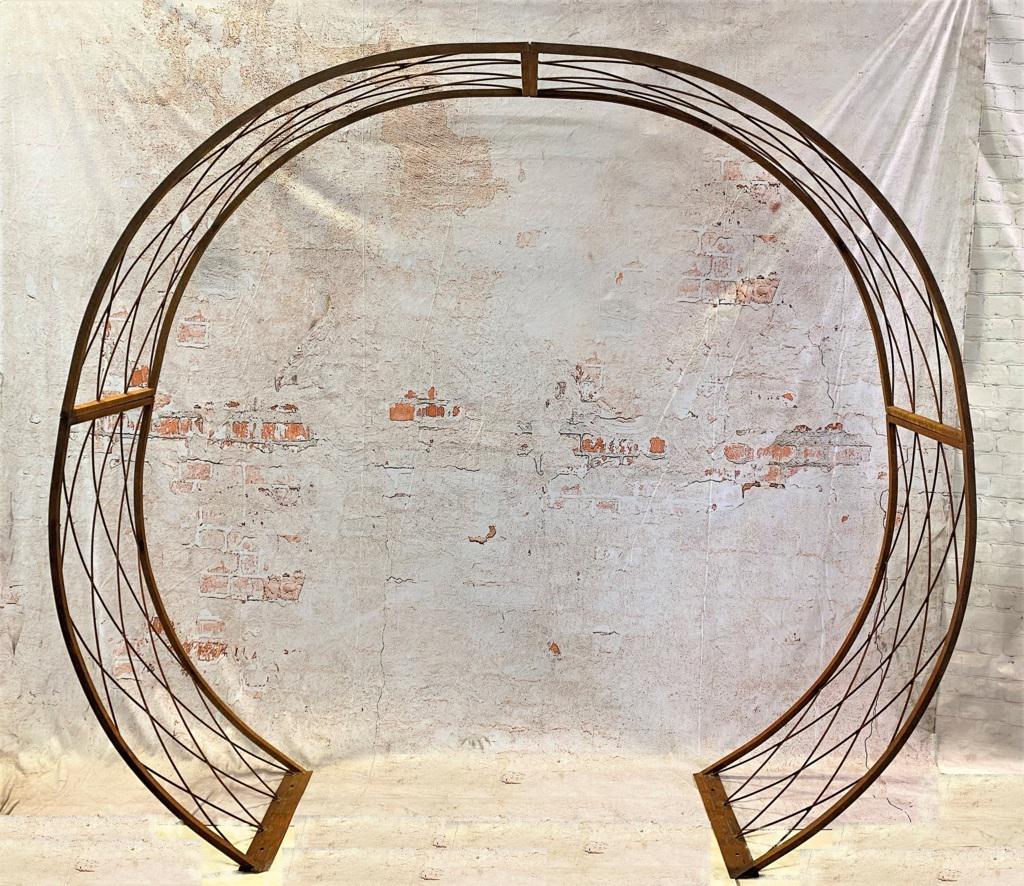 Wrought Iron Cross Cross Circle Arbor – Flower & Vine Support, Garden ...