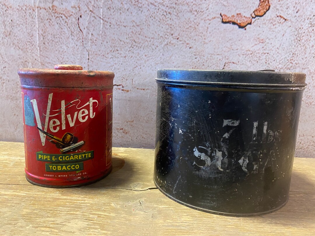 Vintage Tobacco & Sugar Tins – Antique Kitchen Canister Set - Etsy
