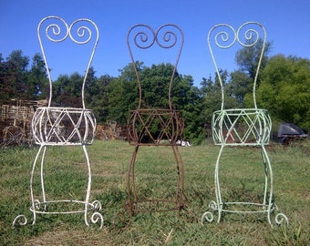 Metal Chair Garden Planter - Etsy