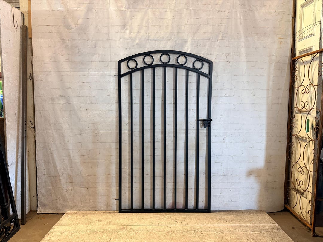 Wrought Iron Circle Top 5't X 3'w Metal Entrance Gate - We Customize - Etsy