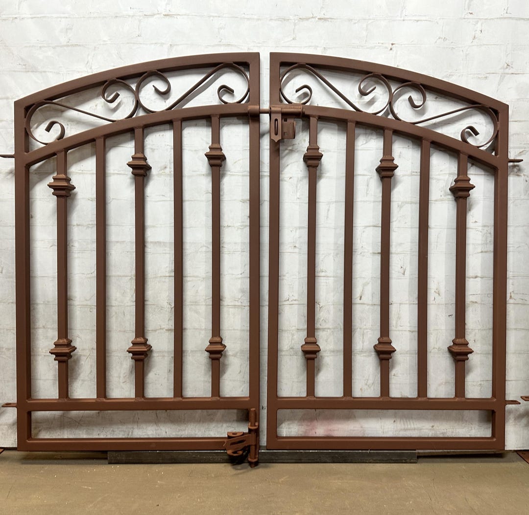 3"t X 54"w - Double Garden Entry Antique Style Gate - Yard Wrought Iron ...