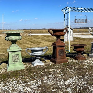 21t Cast Aluminum Roman Base Plinth Outdoor Patio Metal Flower ...