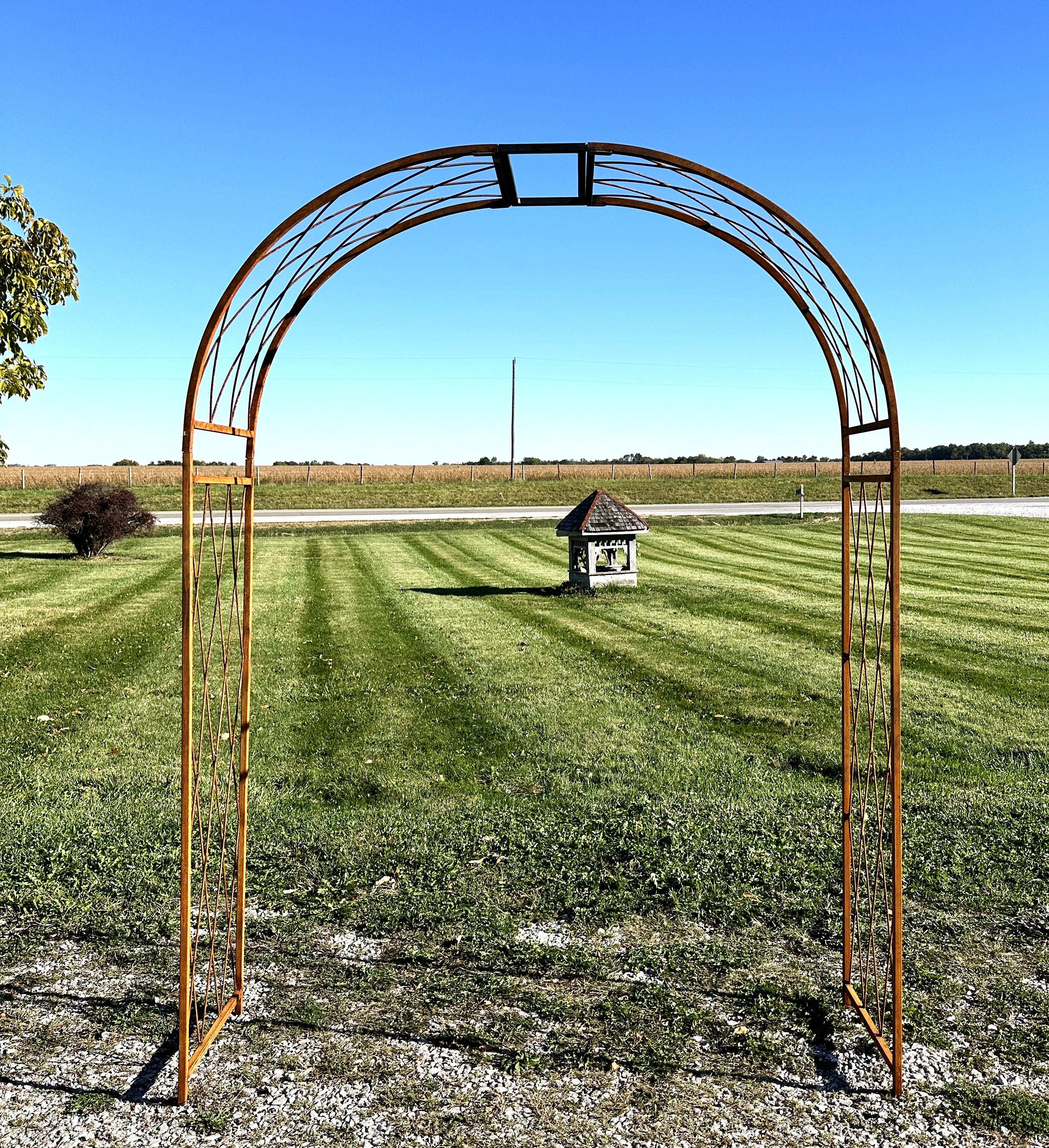 Customizable Metal Garden Arbor – Criss Cross Trellis for Vines, You ...