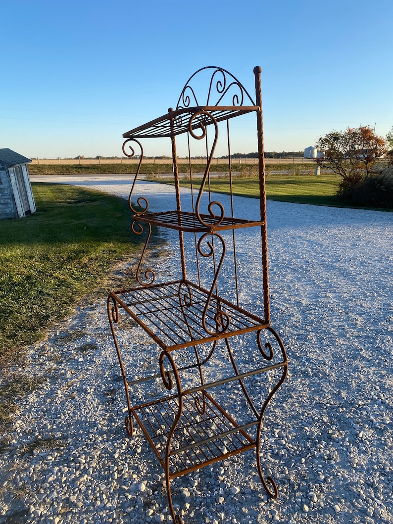 Wrought Iron 64 Lg Bakers Rack Outdoor Patio Metal - Etsy