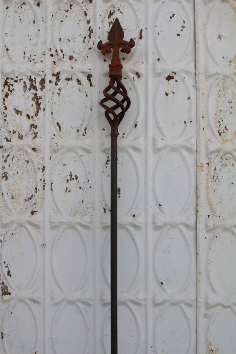 2 Ornate 44" Tall Garden Stakes Cast Iron Finial Plant Support - Etsy