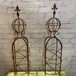 Wrought Iron 26" Mystic Topiary Flower Trellis, Metal Plant Climber - Vegetable Garden Wire ...