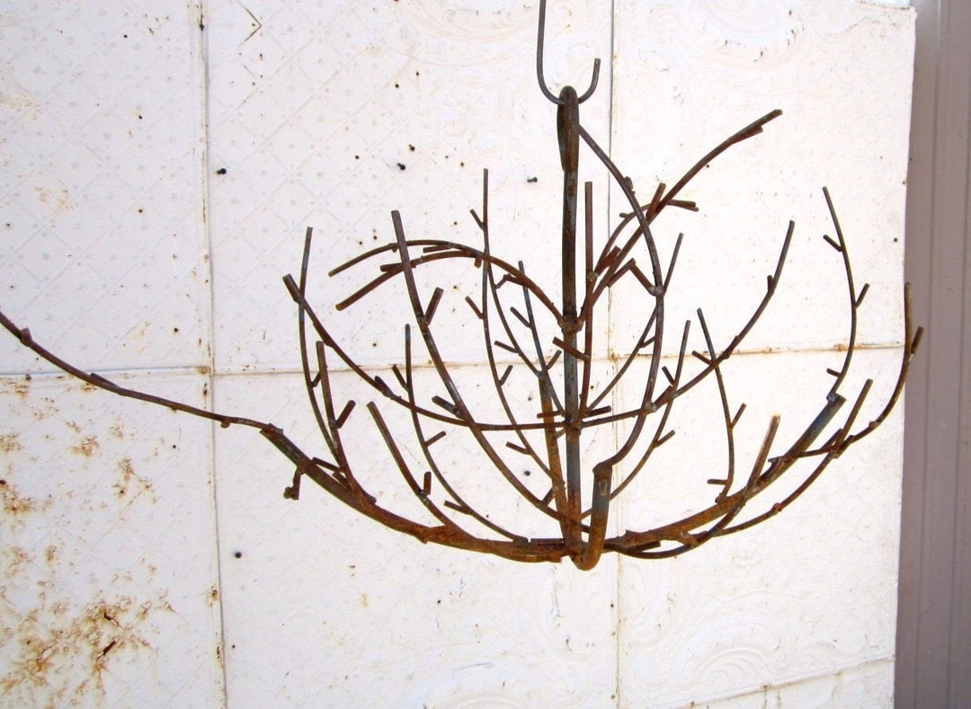 Wrought Iron Bottle Hanging Branch Tree Woodsy Yard Decoration - Garden ...