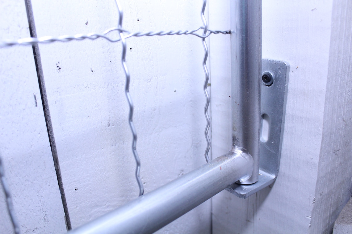Galvanized Double Loop Woven Wire Garden Gate, Vintage Style Fence ...
