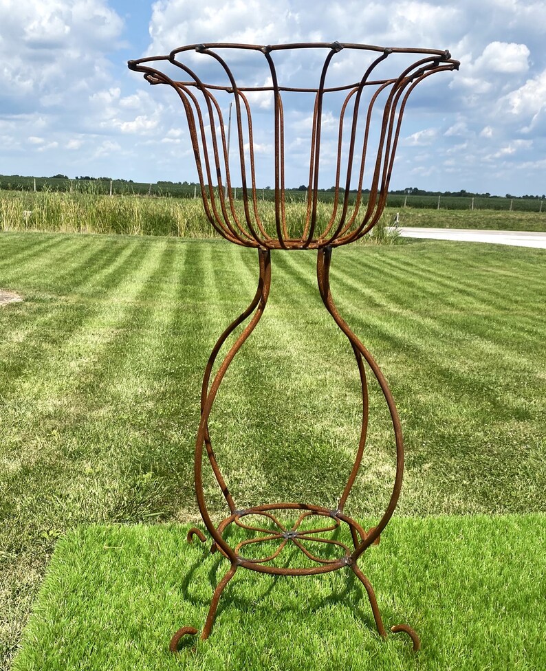 Wrought Iron 29 Sally Plant Stand Outdoor Patio Metal - Etsy