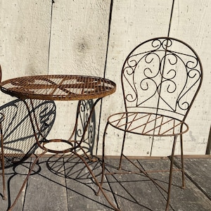 Wrought Iron Miniature Small Chair - Furniture - Outdoor Seating- Metal ...