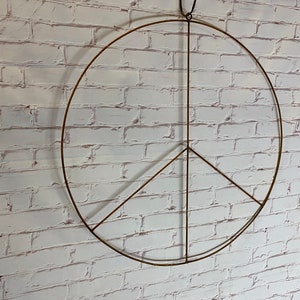 25" Wrought Iron Peace Sign - Hanging Wall Decoration - Decorative ...