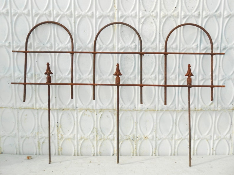Small Wrought Iron Garden Border Edging Fence - 16" - Etsy