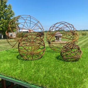 Wrought Iron 24" Garden Sphere Metal Plant Climber, Vegetable Garden ...