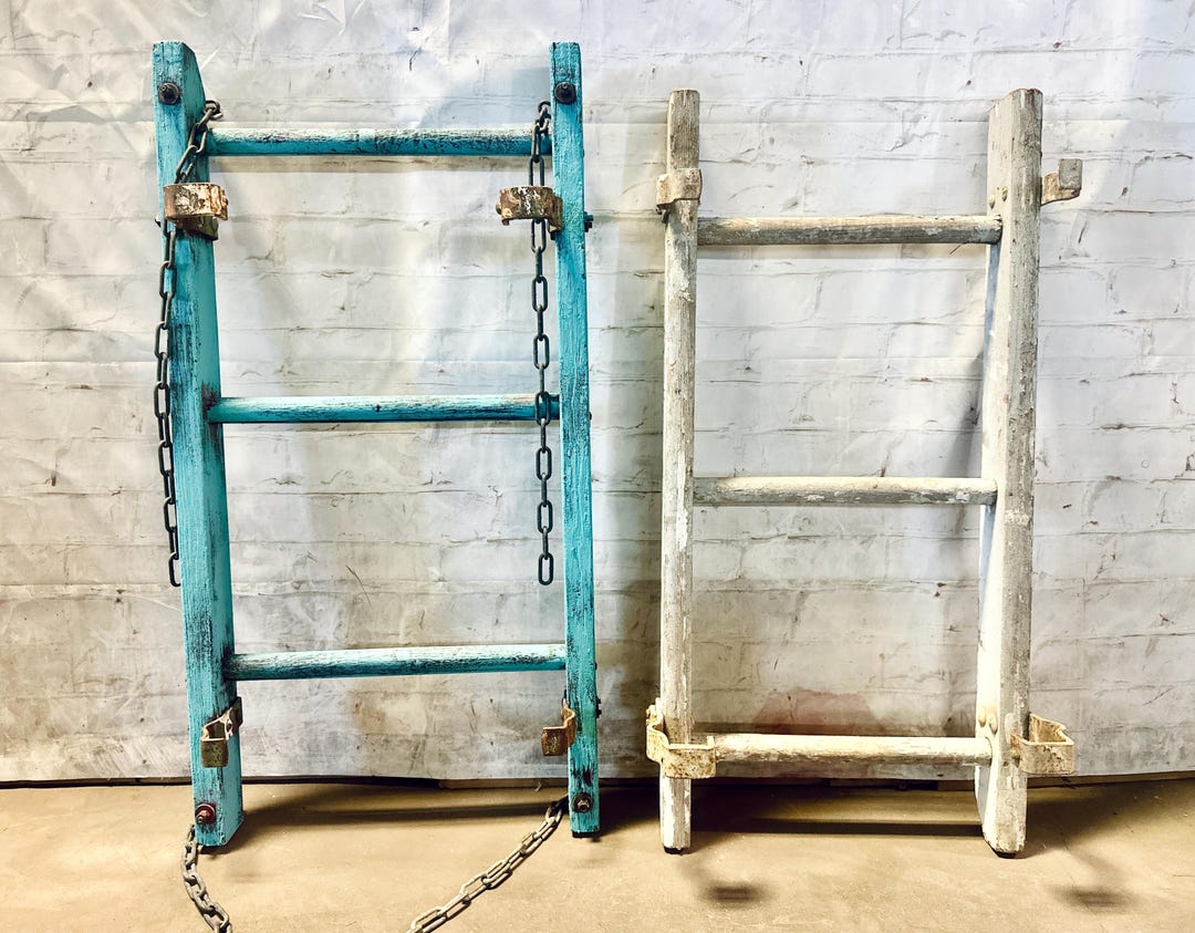 3 Rung Pot Rack Using Antique Ladder - Vintage Surface - Country Color ...