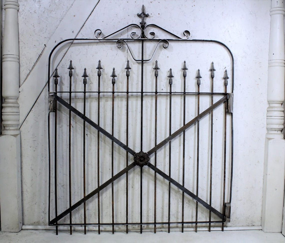 4' T X 4' W Ornate Wrought Iron Crisscross Gate - Etsy