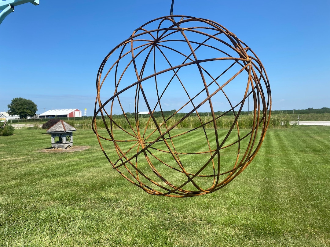 Wrought Iron 24" Garden Sphere Metal Plant Climber, Vegetable Garden ...