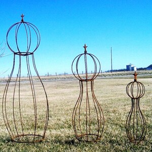 Metal 27" Small Ball Pumpkin Topiary Flower Trellis, Plant Climber ...