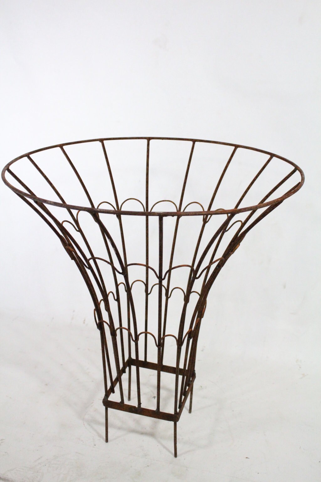 Wrought Iron 25" Cone Topiary Flower Trellis, Vegetable Garden Wire, - Etsy