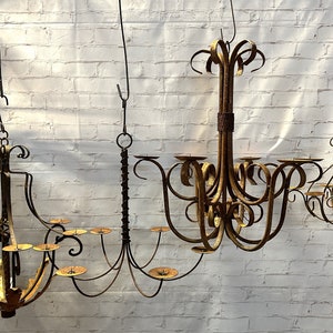 Wrought Iron 20'' Federal Candle Chandelier – Rustic Indoor/outdoor - Etsy
