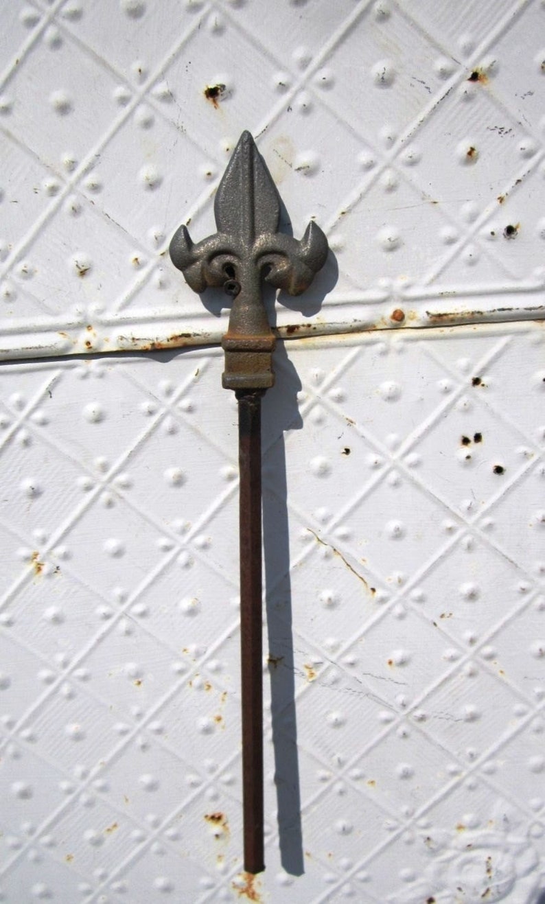 Wrought Iron 18'' Hose Guard Stakes With Fleur De Lis Finial, Set of 4 ...