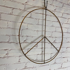 28" Wrought Iron Peace Sign - Hanging Wall Decoration - Decorative ...