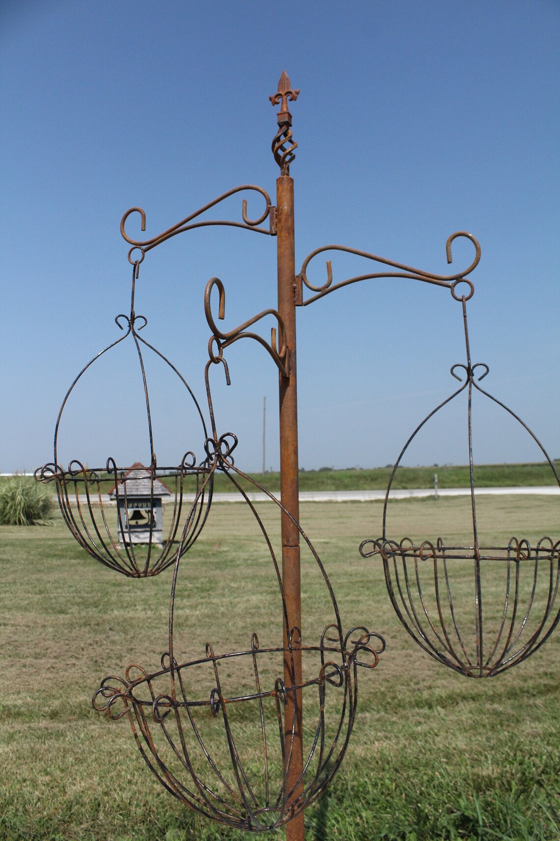 Wrought Iron Tree With Baskets Outdoor Patio Metal Flower - Etsy