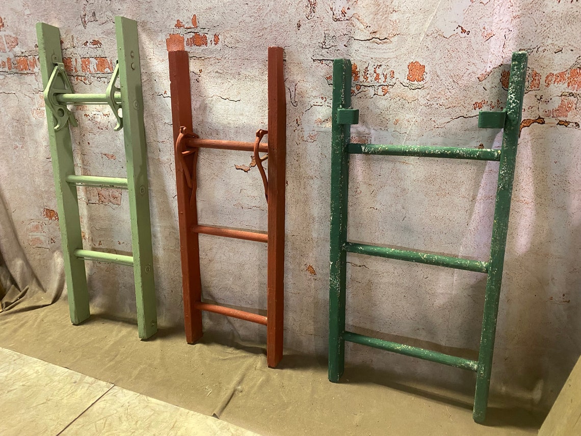 Rustic Tall Country Colored 3 Rung Antique Ladders Vintage - Etsy