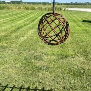 Wrought Iron 8" Garden Sphere, Metal Plant Climber, Vegetable Garden ...