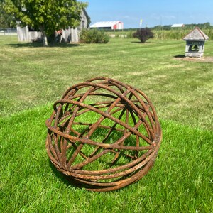 Wrought Iron 8" Garden Sphere, Metal Plant Climber, Vegetable Garden ...