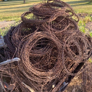 3 Antique Barbed Wire Wreath Bundles, Primitive Rustic Ranch Farm ...